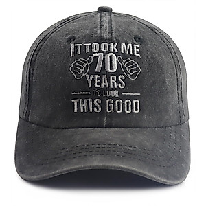 70th Birthday Decorations for Men Women, Vintage 1954 Happy Birthday Hat, Adjustable Cotton Embroidery 70 Years Old Baseball Cap, Funny Retirement Gifts for Dad Mom Grandpa Grandma Senior Citizen