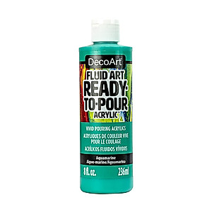 Deco Art DecoArt FluidArt Ready-To-Pour Acrylic Paint 8oz-Aquamarine