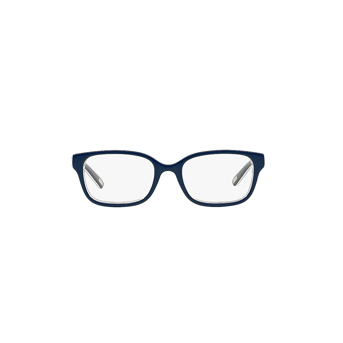 Polo Ralph Lauren Kids' PP8520 Rectangular Prescription Eyewear Frames, Navy Blue On White/Crystal/Demo Lens, 46 mm