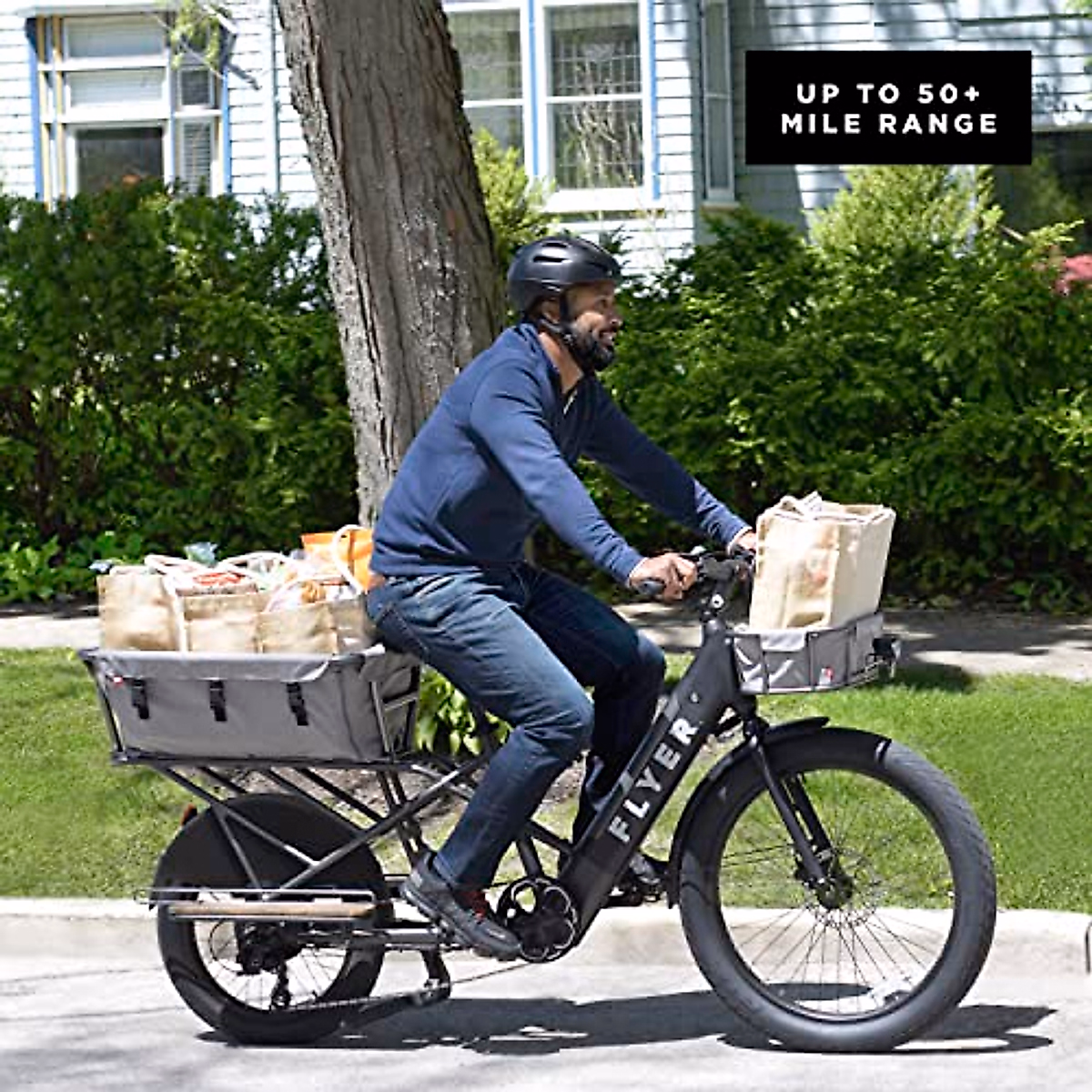 Radio Flyer Flyer, Longtail Electric Bike, Black eBike, 48V 500W Controller, 220 lbs Max Weight Capacity, for Ages 16 Years +