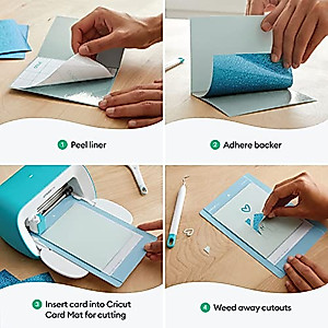 Cricut Joy Cutaway Cards in Neutrals, Marina and Corsage (4.25 in x 5.5 in) Sampler with Card and Paper Guide Bundle - Custom Greeting Birthday & Anniversary - Personalized Thank You- DIY Invitations