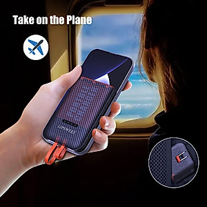 LIPSWEET Separate Portable Charger,20w USB C Fast Charging Power Bank, 5 Output 2 Input External Battery Pack for Travel with Built-in Cable AC Wall Plug Compatible with iPhone Android Phone Tablet