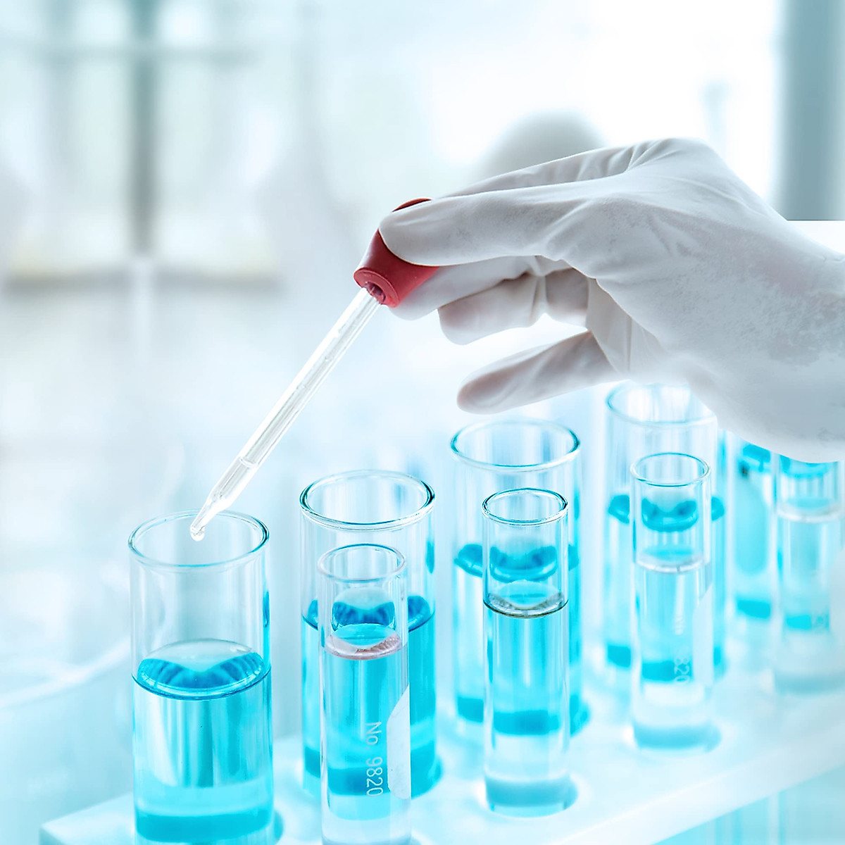 PATIKIL Eye Dropper Kit, 1 Set 1ml Glass Straight Tip Graduated Ear Dropper with Rubber Bulb Cleaning Brush for Transfer Liquids for Dose and Measurement, Clear