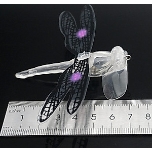 10PCS Unpainted Lure Blanks 5.39g 7.2cm Dragonfly with 4mm Free Fishing Eye Crankbait Simulation Blank Body Clear Hard Baits Trout Salmon Minnow Lure Popper Lures Topwater Freshwater 6104