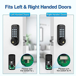 Aibocn Door Lock with keypad, Electronic Keypad Deadbolt, Keyless Entry Door Lock with Auto-Lock, Anti-Peeping Password, Easy to Install and Program, Smart Lock for Home Bedroom Garage