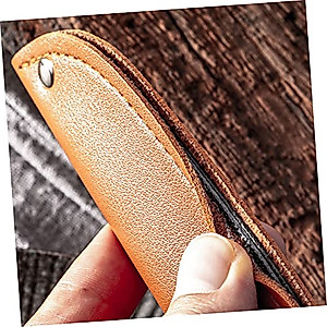GREENADSCAPE 2pcs Cutter Protective Cover Kitchen Supply Cutter Supply Kitchen Guard Protector Portable Cutter Cover Cutter Sleeve Butcher Sleeve Convenient Cutter Guard Light Brown Leather
