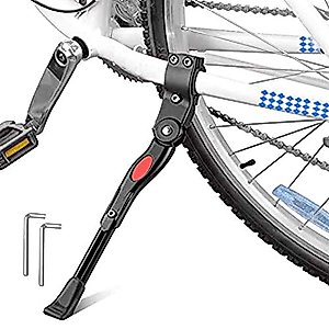GOODTY Adjustable Bike Kickstand Aluminum Alloy Bicycle Side Kickstands Bike Stand for 24-29 inch Mountain Bike/Adult Bike/Sports Bike (Black)
