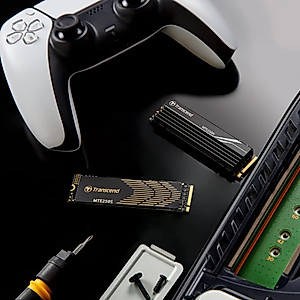 Transcend TS1TMTE250H 1TB M.2 PCIe Gen4x4 2280 NVMe Internal Gaming SSD Solid State Drive with Aluminum Heatsink and Speeds up to 7,200MB/s, Compatible with Sony PlayStation 5