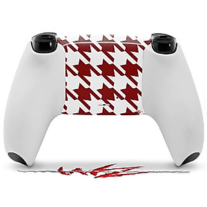 WraptorSkinz Skin Wrap compatible with Sony PS5 DualSense Controller Houndstooth Red Dark (CONTROLLER NOT INCLUDED)