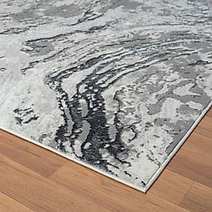 LUXE WEAVERS Marble Swirl Gray 6x9 Area Rug