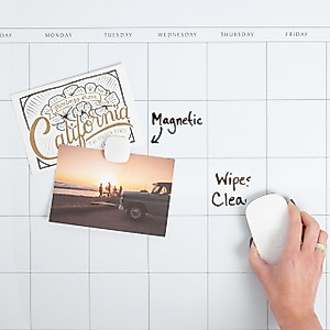 U Brands Magnetic Monthly Calendar Dry Erase Board, 16 x 20 Inches, Silver Aluminum Frame, Magnet and Marker Included (361U00-01),Silver Frame