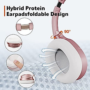 Active Noise Cancelling Headphones,Wireless Noise Cancelling Headphone, Microphone 40 Hours Playtime Wireless Bluetooth Headphones 3D Low Bass Tone Fast Charge for Cellphone/Work/Gym/Travel