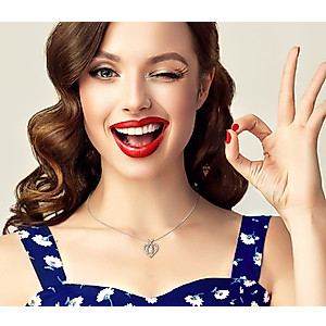 BLU SWAN Sterling Silver Infinity Heart Necklace for Mom and Daughter Gift to My Daughter Necklace from Mother Daughter Necklace - Love Heart Pendant Necklace from Mom to Daughter Gift