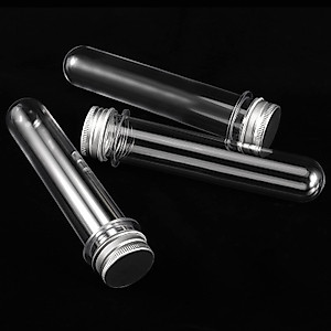 MANCHAP 80 PCS 40ml Clear Test Tubes with Caps, 140 x 25mm Plastic Storage Tubes for Gumball, Plants, Spices, Candy, Scientific Experiments