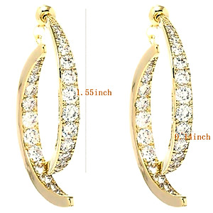 Cross Curved Earrings Zircon Curved Stick Front Back Linear Drop Earrings Piercing Hypoallergenic Ear Cuff