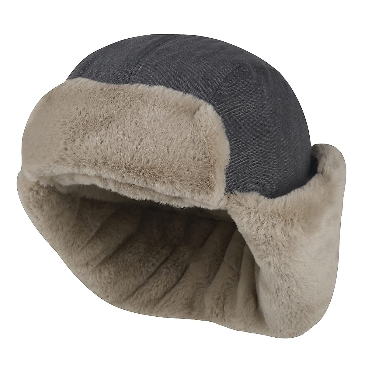 Connectyle Mens Trooper Trapper Hat with Ear Flaps Winter Warm Hat Windproof Cold Weather Hat Black