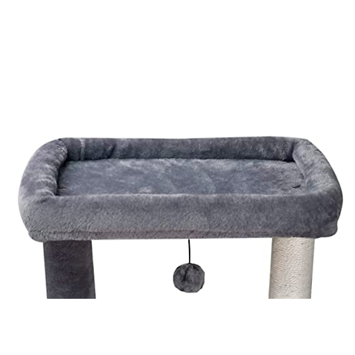 WIKI Newest 36.6 Cat Tree with Cat Condo and Hanging Hammock,Grey