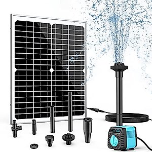 Sun Energise 15W Solar Water Pump Fountain Outdoor, 180GPH Submersible Powered Pump and 15 Watt Solar Panel for Small Pond, Garden Decoration, Pool, Fish Tank, Birdbath