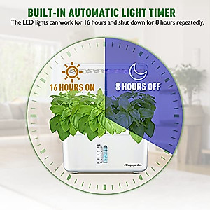 Indoor Garden Hydroponic Growing System: Ahopegarden Plant Germination Kit Aeroponic Herb Vegetable Growth Lamp Countertop with LED Grow Light - Hydrophonic Planter Grower Harvest Veggie Lettuce