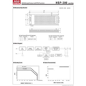 MEAN WELL HSP-300-5 5V 60A 300W Single Output with PFC Function LED Sign Panel