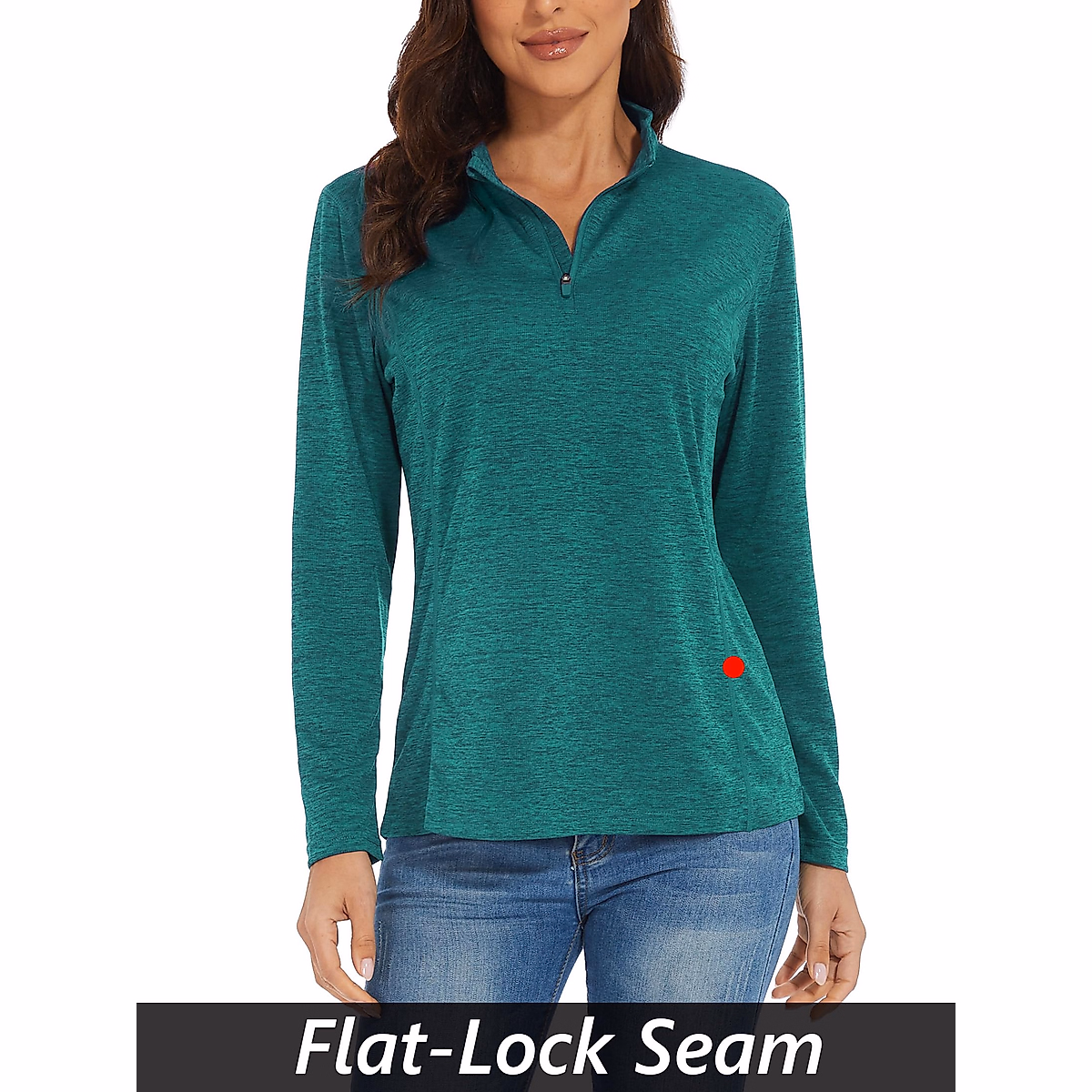 MAGCOMSEN Womens Shirts Long Sleeve Athletic Shirts for Women Sweatshirts for Women Running Shirts Uv Protection Shirts Jade Green M