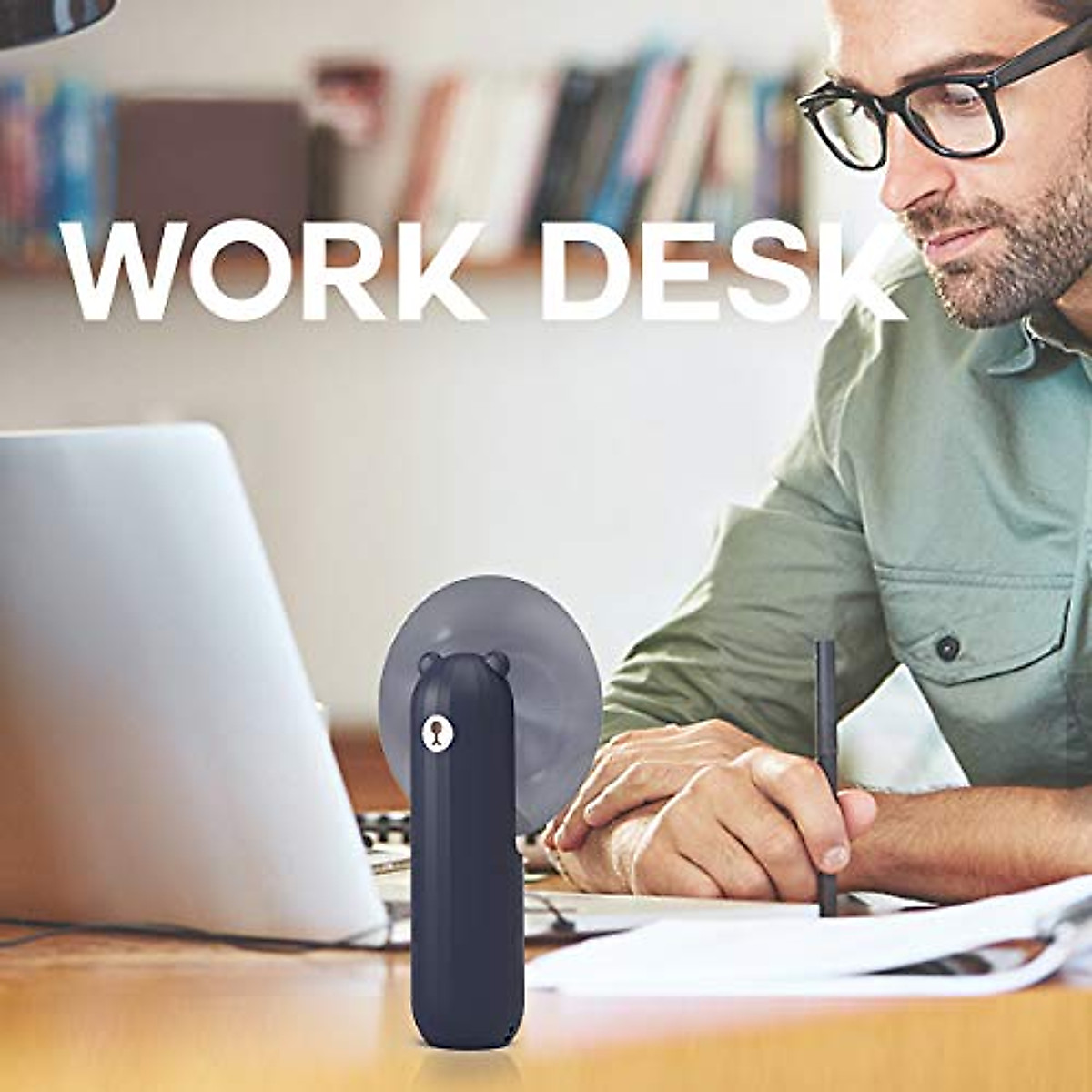 HOPEME Portable Fan, Mini Handheld Fan with 2500mAh Rechargeable Battery, USB Personal Pocket Fan 2 Speed Setting Small Folding Electric Fan for Camping and Outdoor (Pink)