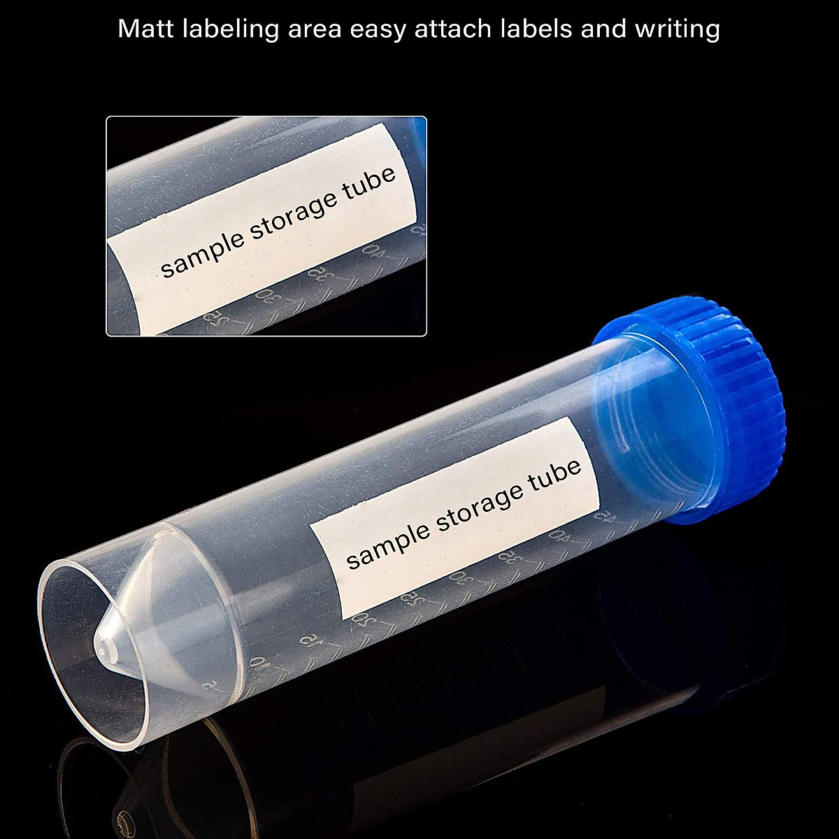 Leakproof Freeze Lab Test Tube with Screw Cap Graduated Storage Vial Plastic Cryo Test Sample Storage Tube Self Stand Conical Bottom Transport Frozen Bottle Container Non-Pyrogenic DN/RNase Free 50PCS