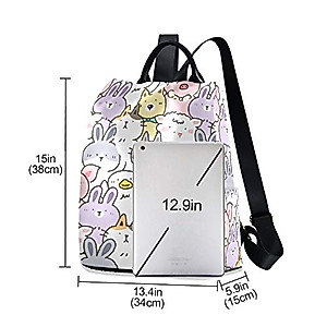 ALAZA Cute Animal Cat Pig Rabbit Sheep Backpack for Daily Shopping Travel