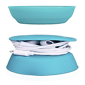Budley - Tangle-Free Earphone/Earbud Case, Compact Storage System, Silicone (Teal, Set of 1)