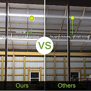 hykolity 30W 2FT LED Shop Light, 3500lm 6500K Super Bright White, Linkable Ceiling Light Fixture, V Shape Integrated T8 LED Tube Light with Built-in ON/Off Switch for Workbench, Cabinet, ETL, 4 Pack