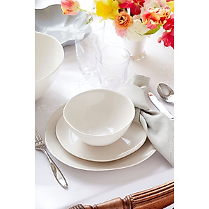 Portmeirion Sophie Conran Arbor Organic Shape Stoneware All Purpose Bowls 6 Inch Set of 4 - Dishwasher & Microwave Safe for Serving Cereal, Soup, Salad, Rice, Snacks & More (Creamy White)