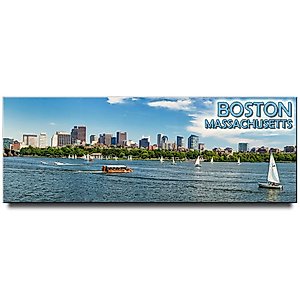 Boston Panoramic Fridge Magnet Massachusetts Travel Souvenir