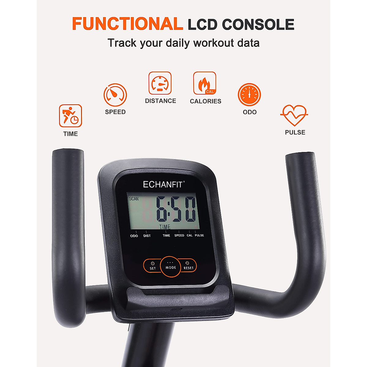 ECHANFIT Recumbent Exercise Bike with Optional Bluetooth Connectivity, 16 Levels Magnetic Resistance and Pulse Rate Monitor for Seniors, Indoor Stationary Bike for Home Use, 350 LB Weight Capacity