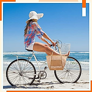 Mesh Beach Tote Bohemian Summer Shoulder Handbag and Zipper Wristlet Woven Straw Clutch Bag Beach Straw Purse for Women Girls