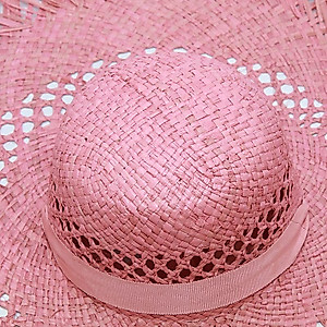 JJYGTTG Ladies Oversized Beach Cutout Hat Colorful Sun Hat Women's Big Brim Holiday Floppy Hat Foldable (Color : C, Size : One Size)