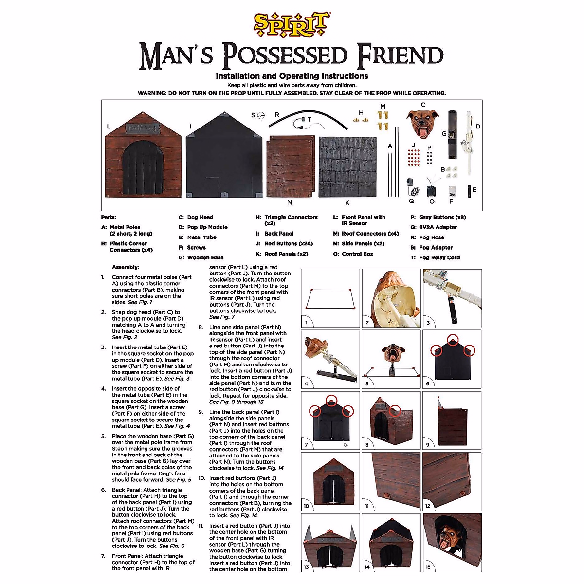 Spirit Halloween 2 Ft. 8 in LED Man’s Possessed Friend Animatronic | Halloween Décor | Horror Décor | Scary Decoration | Motion Activated