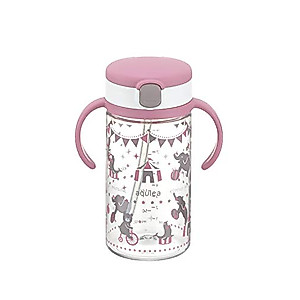 Richell Aqulea Outing Straw Mug 320ml Pink