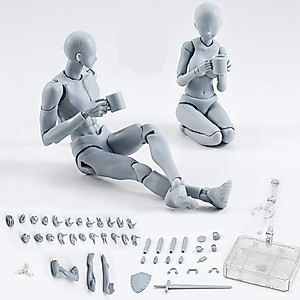 Body Kun Doll PVC Body Chan DX Set 2.0 Gray Color for SHF Body Kun DX Set Male & Female Action Figure Model Set