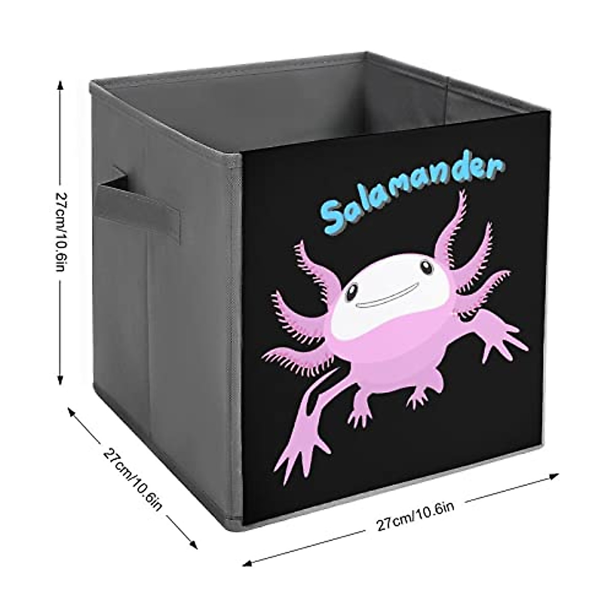 Salamander Axolotl Storage Bin Foldable Cube Closet Organizer Square Baskets Box with Dual Handles