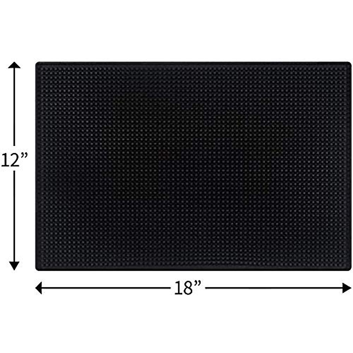 WISHMART | Black Bar Mats Set of 2 (18x12 Inches) | Drying, Durable and Stylish Spill Mats for Bars, Restaurants, Coffee Shops, Bar Mats for Countertop and Table Top, Non-Spill & Non-Toxic Mats