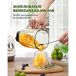 KIDISLE Retro Blenders for Kitchen, 34oz Glass Jar, 700W Smoothie Blender for Shakes and Smoothies, 3 Adjustable Speed for Milkshake, Ice Crush, Puree and Frozen Fruit, White