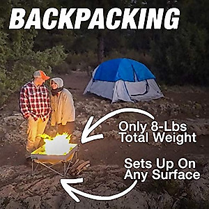 Campfire Defender Protect Preserve Pop-Up Fire Pit | Portable and Lightweight | Fullsize 24 Inch | Weight 8 lbs. | Never Rust Fire Pit | Included Heat Shield for Leave No Trace Fires