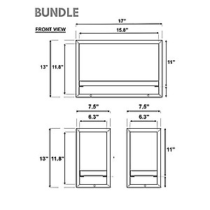 LEVITATE Floating Shelves - Plant Shelf Modular - Rustic Mid-Century Modern, Wood and Metal Wall Shelves - Scandinavian Small Framed Wall Shelf Set - Kitchen, Bathroom, Bedroom (Set of 3, Natural)