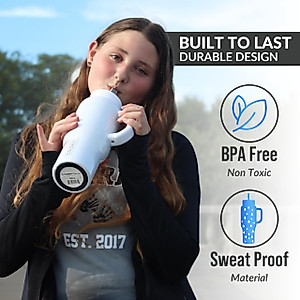 Coldest Tumbler with Handle and Straw Lid | 3 Lids Insulated Reusable Stainless Steel Water Bottle Travel Mug | Gifts for Women Him Her | Limitless Collection (36 oz, Interstellar Reef Glitter)