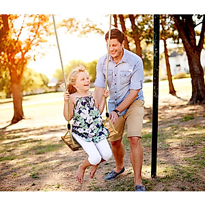 PELLOR Beech Wood Tree Swing Seat Hanging Swing Seat for Adult Kids Children Swing Chair Indoor and Outdoor Garden Play