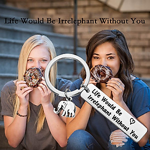 TGBJE Elephant Jewelry Life Would Be Irrelephant Without You Keychain (elephant keychain)