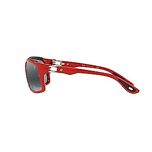 Ray-Ban RB4364M Scuderia Ferrari Collection Aviator Sunglasses, Red/Grey Mirrored Silver Gradient, 61 mm