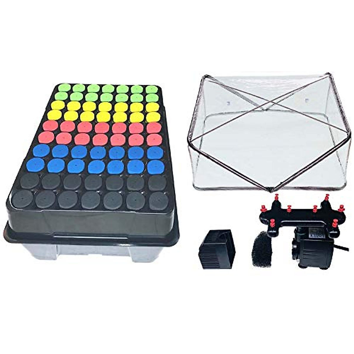 HORTIPOTS Cloning Machine Aeroponic Cloner System 70 Site for Plant Cuttings Using 1.625 inch Neoprene Clone Inserts (1-5/8 inch)