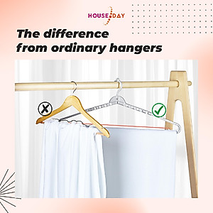 HOUSE DAY Extra Large Adjustable Hangers 4 Pack, Heavy Duty Clothes Hangers with 360° Rotating Hook, Sturdy Plastic Hangers Ideal for Coat,Sweaters, Jackets, Bath Towels, Oversized Garments (Gray)