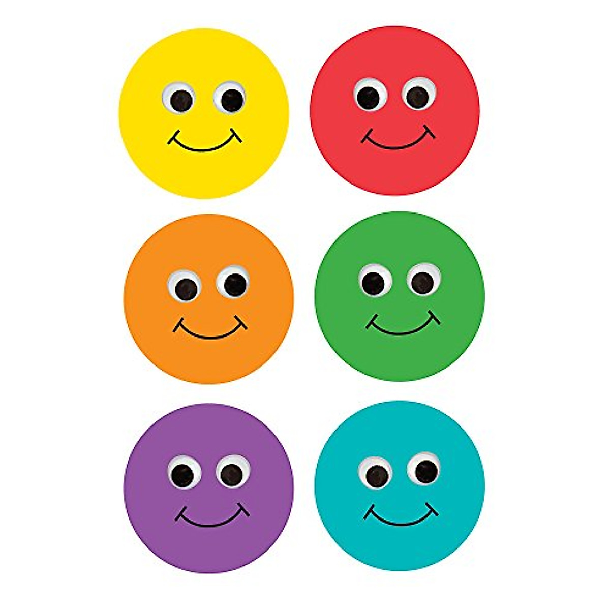 Hygloss 33710 Products Happy Multi-Color Smiley Face Classroom Accents – Creative Teaching Resources – 6 Inches, 30 Pack, 6"